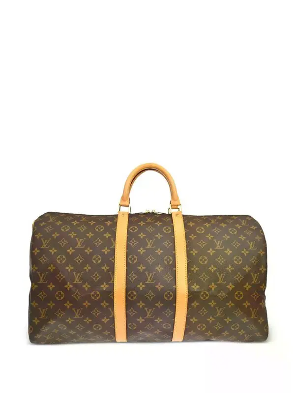 LOUIS VUITTON 1997 Monogram Keepall 55 Tote Bag - Brown