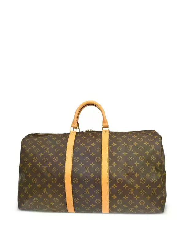 LOUIS VUITTON 1997 Monogram Keepall 55 Tote Bag - Brown
