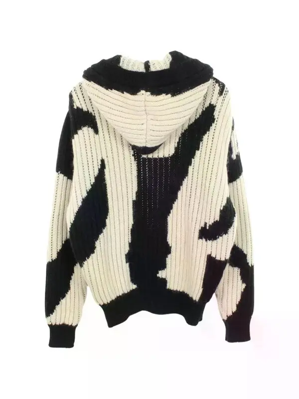 Saint Laurent 2010s Animal-print Hooded Cardigan - Black