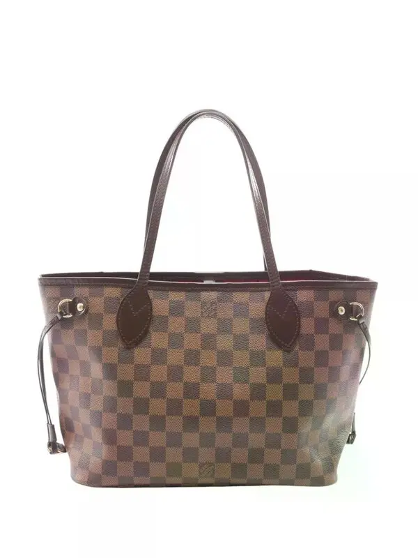 LOUIS VUITTON 2008 Damier Ebene Neverfull Pm Tote Bag