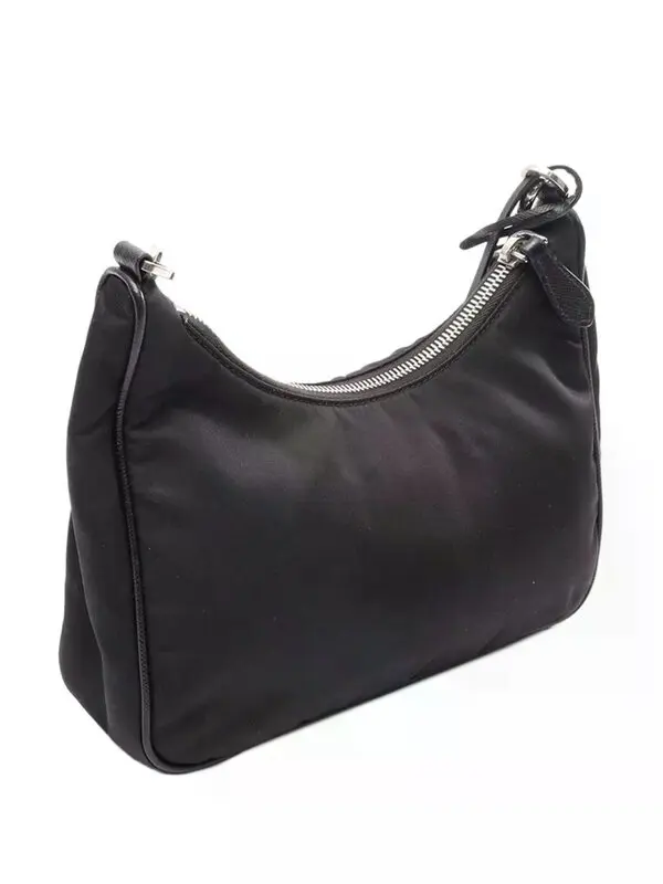 Prada Saffiano Trimmed Re-nylon Re-edition 2005 Satchel - Black