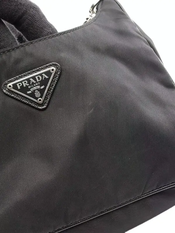 Prada Saffiano Trimmed Re-nylon Re-edition 2005 Satchel - Black