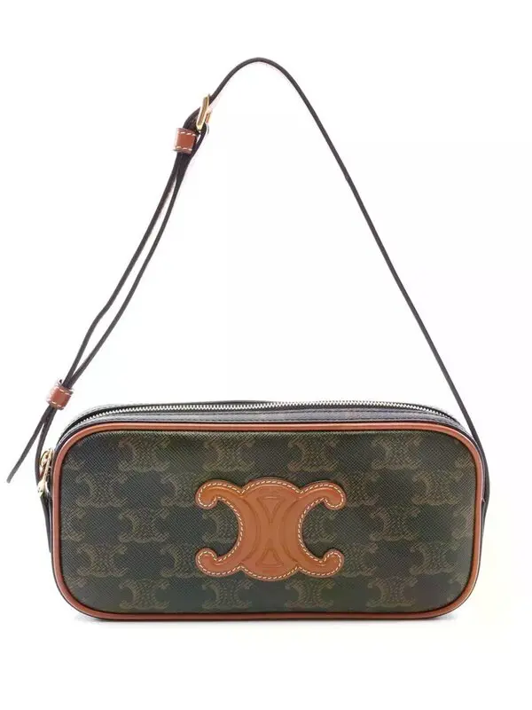 Celine 2010-2026 Mini Triomphe Cuir Coated Canvas Camera Bag Shoulder Bag - Brown