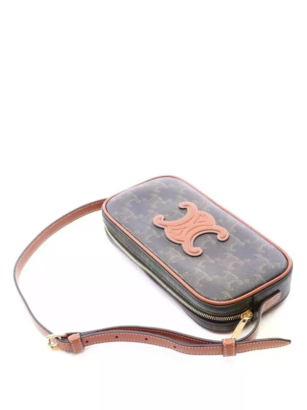 Celine 2010-2026 Mini Triomphe Cuir Coated Canvas Camera Bag Shoulder Bag