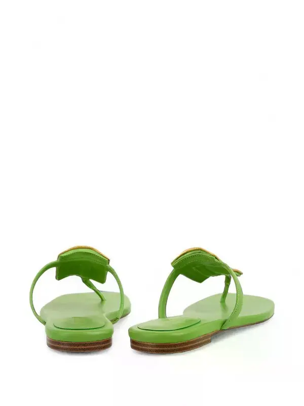 MARCCAIN Hammered-plaque Leather Sandals