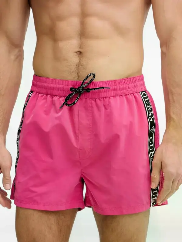 Guess Logo-tape Drawstring Swim Shorts