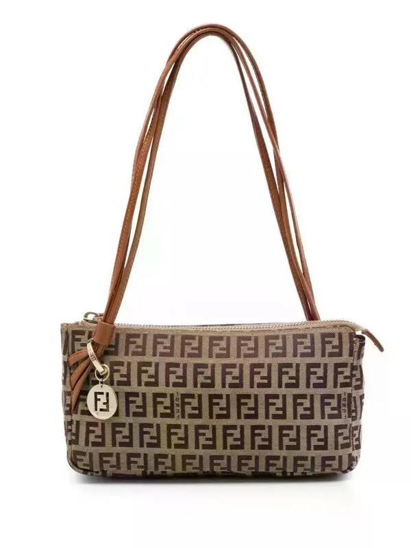 Fendi 2000-2010 Zucchino Canvas Triple Strap Pochette Shoulder Bag
