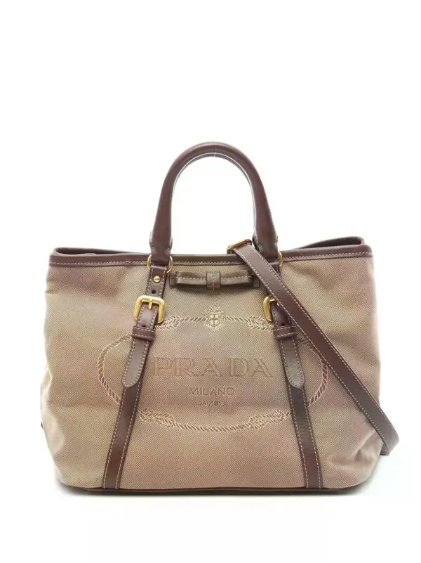 Prada Logo Jacquard Tote Bag
