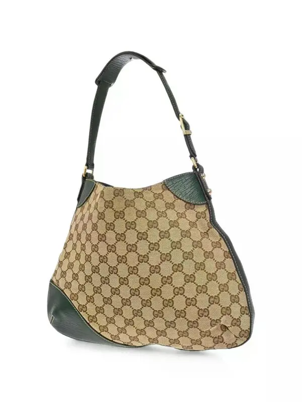 Gucci 1990-2000s Horsebit Gg Canvas Shoulder Bag