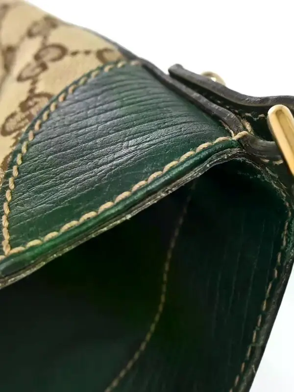 Gucci 1990-2000s Horsebit Gg Canvas Shoulder Bag