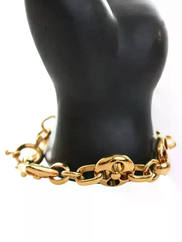 LOUIS VUITTON 2000-2026 Plated Monogram Crazy In Lock Bracelet Costume Bracelet