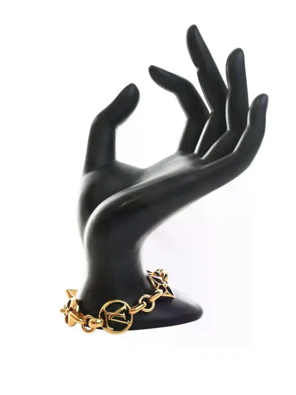 LOUIS VUITTON 2000-2026 Plated Monogram Crazy In Lock Bracelet Costume Bracelet