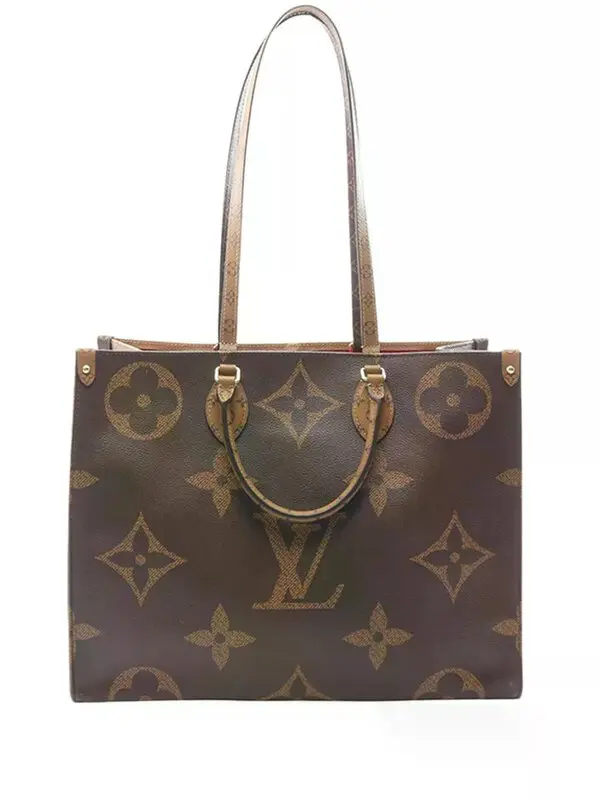 LOUIS VUITTON 2019 Monogram Reverse Giant Onthego Gm Satchel - Brown