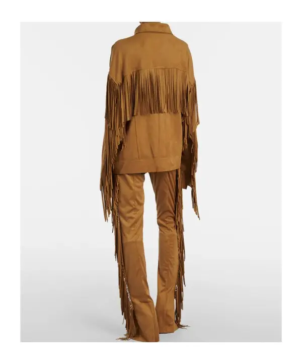 Norma Kamali Fringed Slim Pants