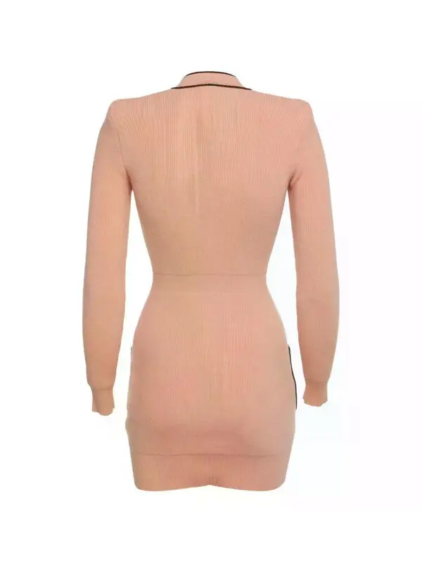 Elisabetta Franchi Rib-knit Double-breasted Mini Dress