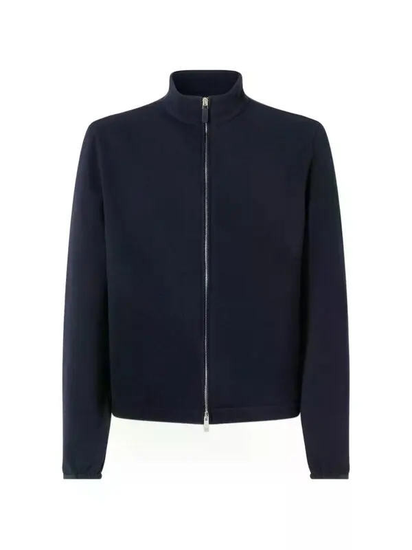 Zegna Wool Cotton And Silk Full Zip Sweatshirt