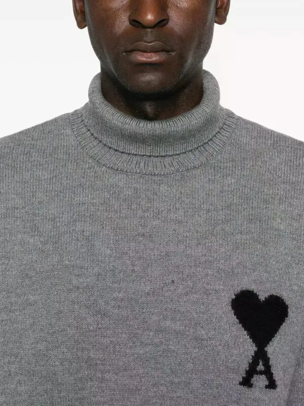 AMI Paris De Coeur Roll-neck Sweater