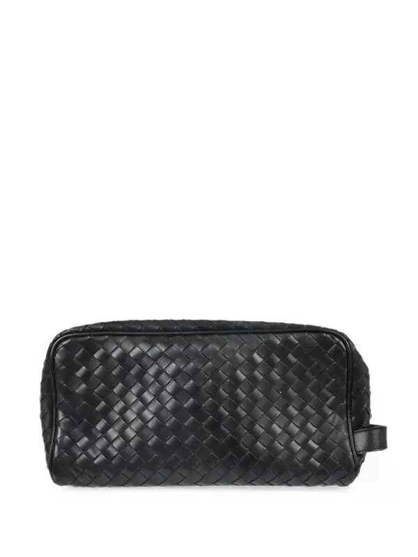Bottega Veneta 1990-2000s Intrecciato Travel Pouch - Black