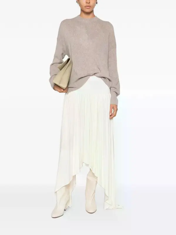 ALLUDE Ribbed Knit Crewneck