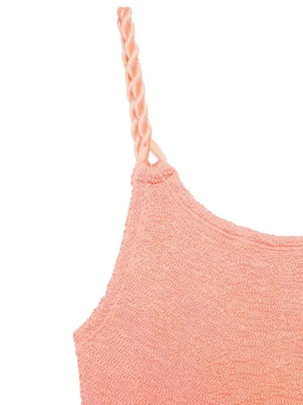 Hunza G Crinkle-effect Braided-strap Swimsuit - Pink