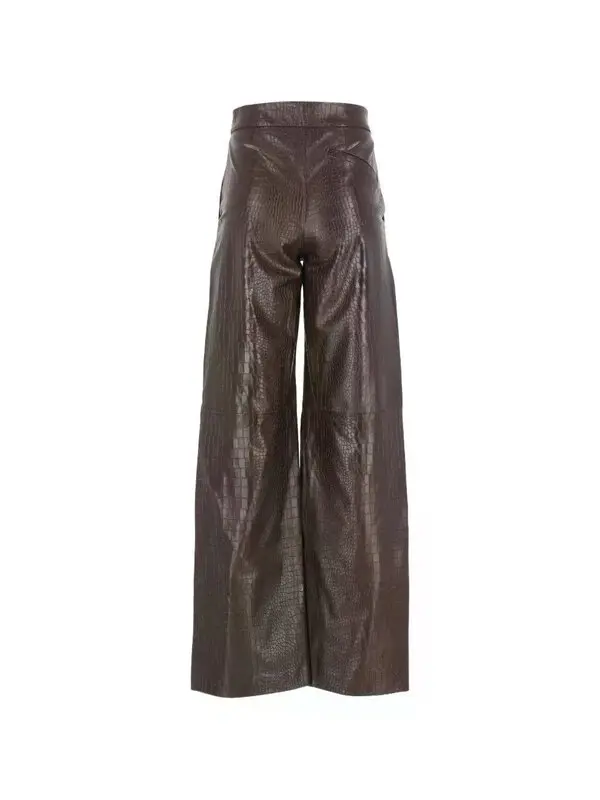 Federica Tosi Crocodile-effect Leather Trousers