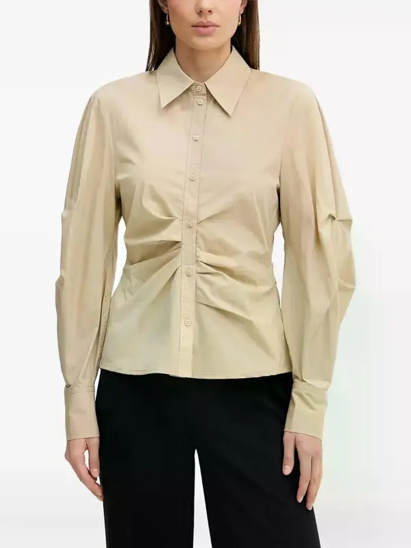 Sisley Gathered Puff-sleeve Shirt