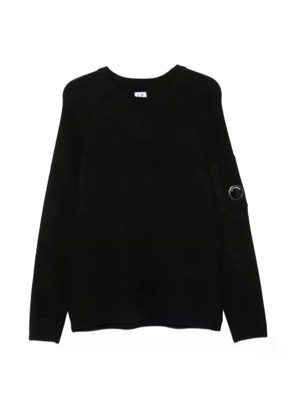C.P. COMPANY Lens-detail Raglan-sleeve Sweater - Black