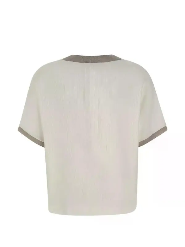 VIADESTE V-neck Short-sleeve Blouse