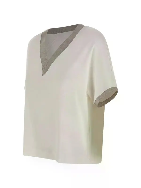 VIADESTE V-neck Short-sleeve Blouse