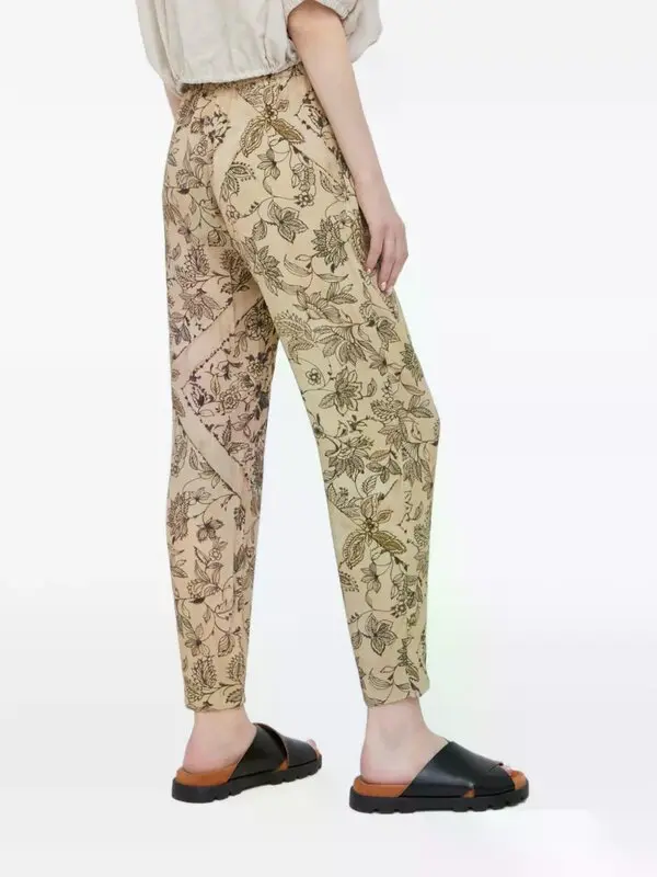 Sisley Floral-print High-waist Trousers
