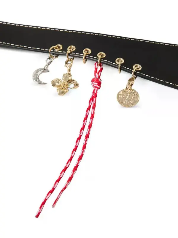 Claudie Pierlot Leather Eyelet Belt With Charms