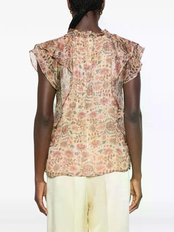 MAISON123 Floral Print Ruffled Top