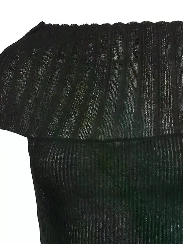 BOHEMSEO Off-shoulder Ribbed-knit Top