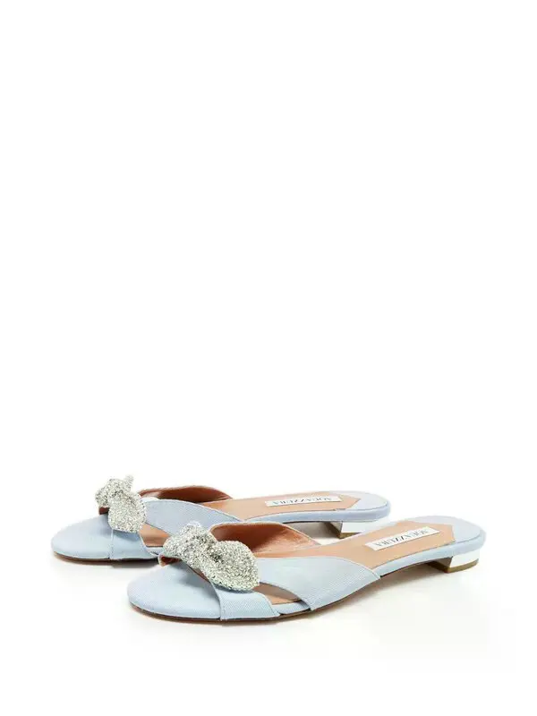 AQUAZZURA Very Bow Denim-effect Sandals - Blue