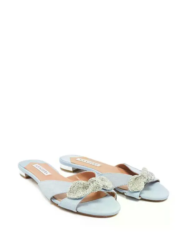 AQUAZZURA Very Bow Denim-effect Sandals