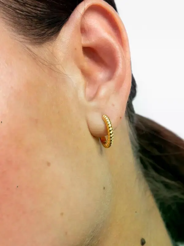 DOWER & HALL Twist Huggie Hoop Earrings