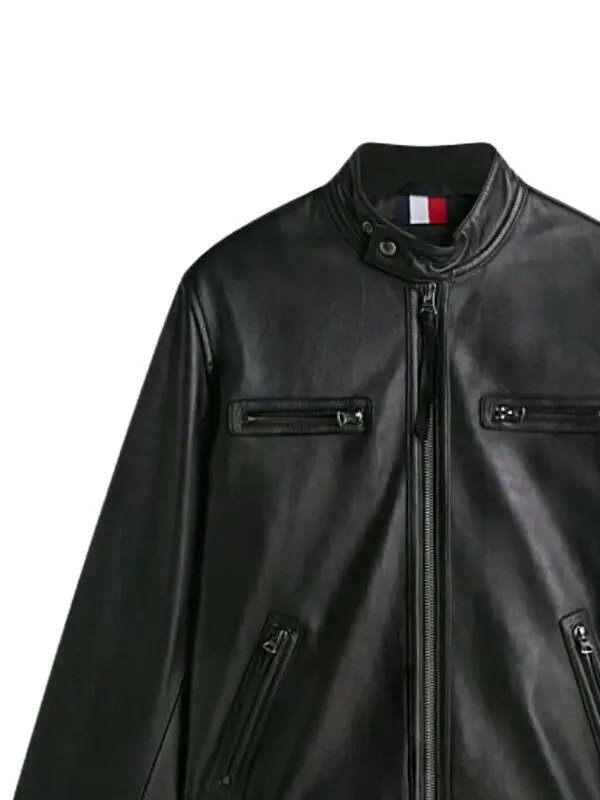 Tommy Hilfiger Leather Racer Jacket - Black