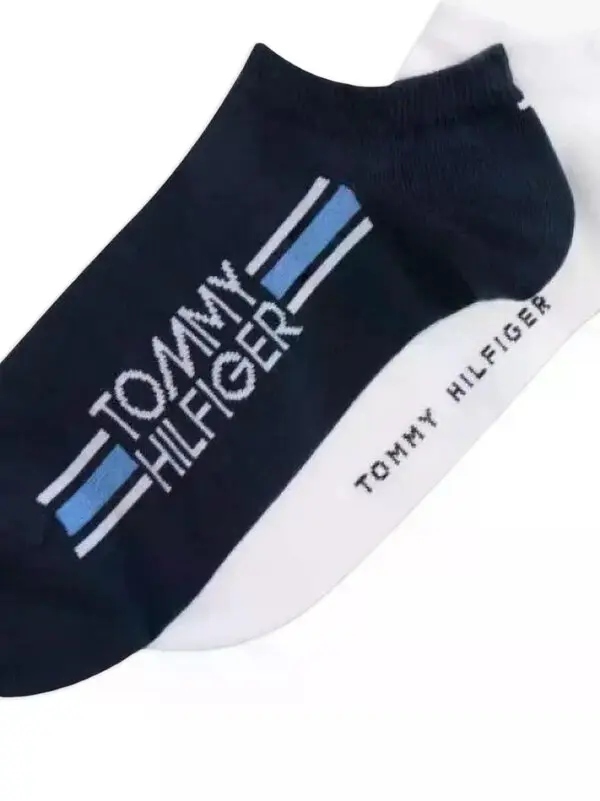 Tommy Hilfiger Logo-stripe Sneakers Socks - Blue
