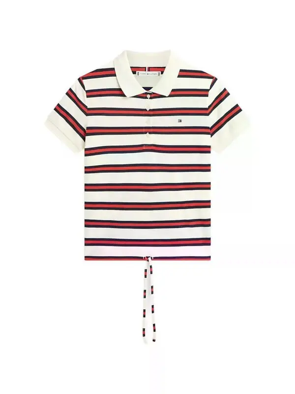 Tommy Hilfiger Multi-stripe Drawstring Polo Shirt