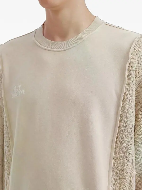 FIVE CM Cable-knit Panelled Sweater