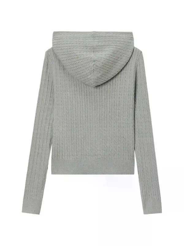CHOCOOLATE Cable-knit Zip-up Cardigan