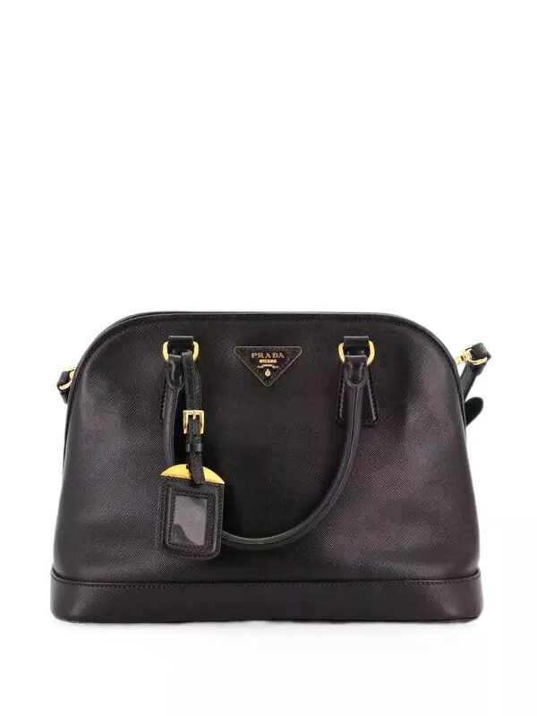 Prada Open Promenade Bag Saffiano Leather Medium Tote Bag - Black