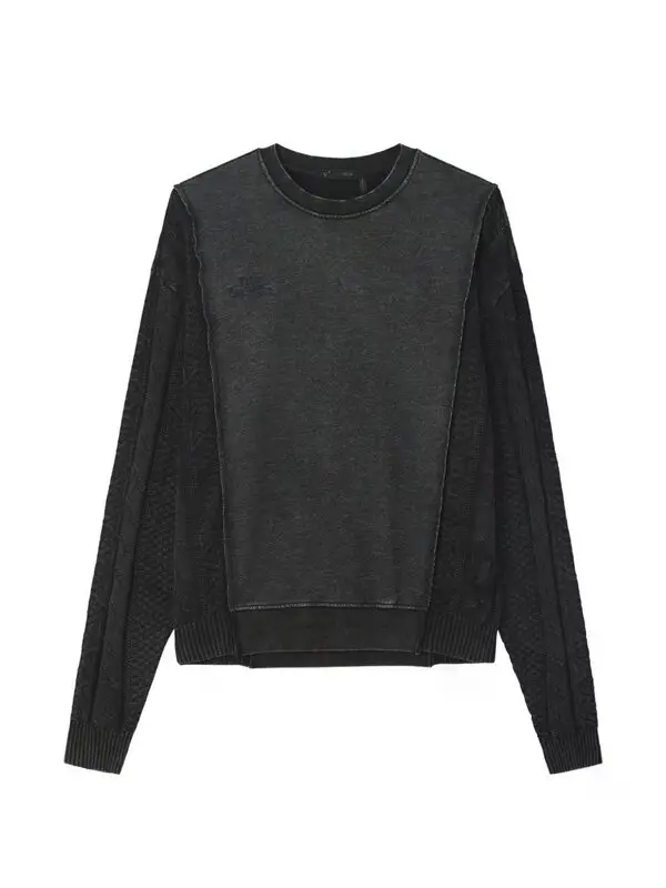 FIVE CM Cable-knit Panelled Sweatshirt