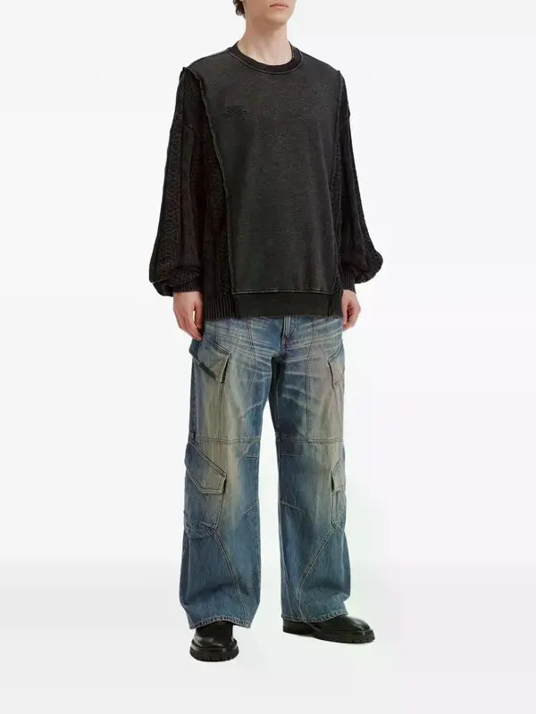 FIVE CM Cable-knit Panelled Sweatshirt