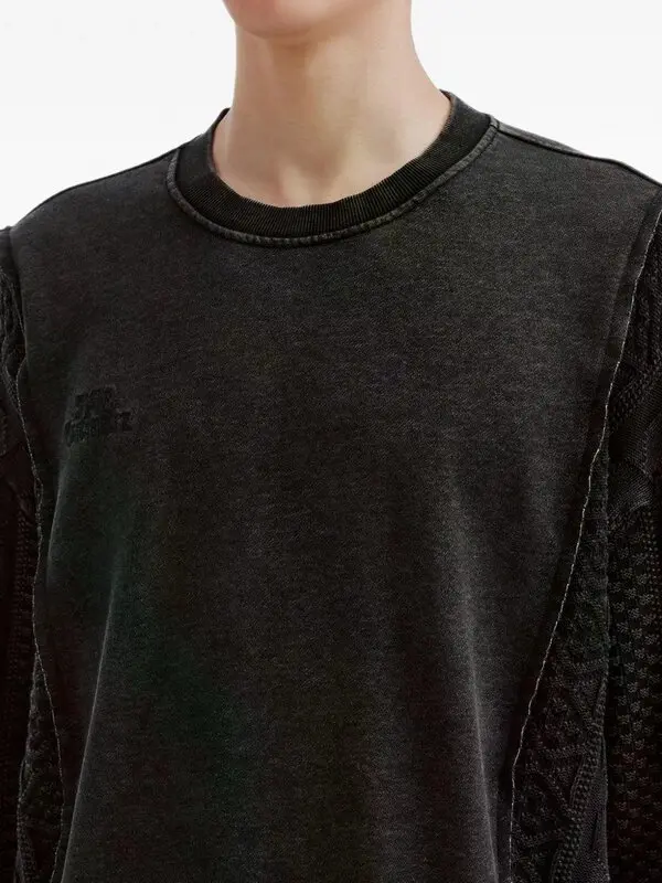 FIVE CM Cable-knit Panelled Sweatshirt