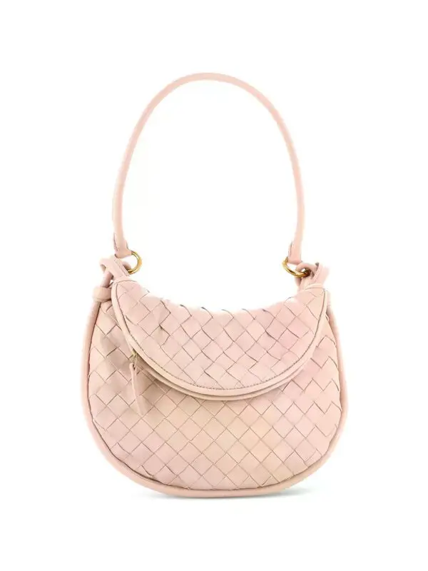 Bottega Veneta Gemelli Intrecciato Leather Shoulder Bag - Pink