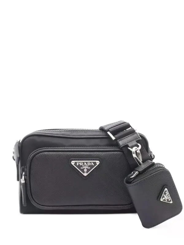 Prada Panelled Shoulder Bag - Black