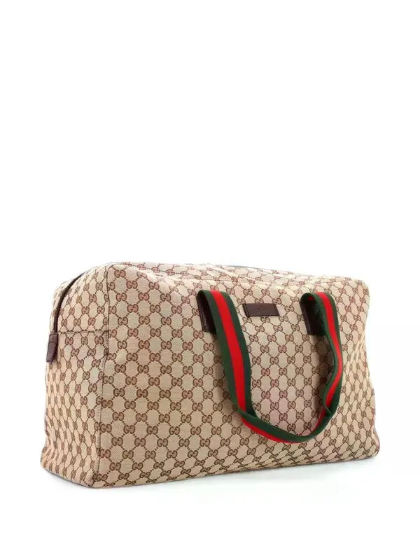 Gucci Web Carry On Duffle Bag Gg Canvas Large Travel Bag