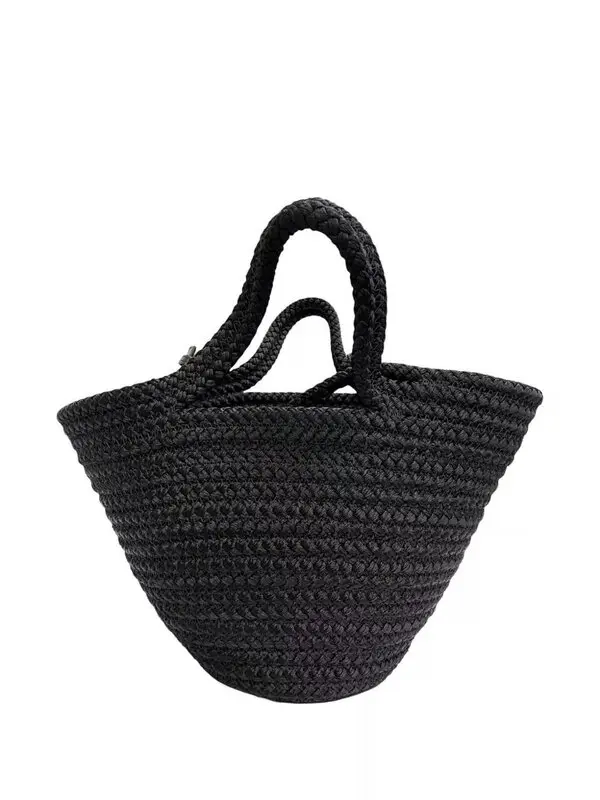 Balenciaga Woven Nylon Ibiza Basket Bag Satchel - Black