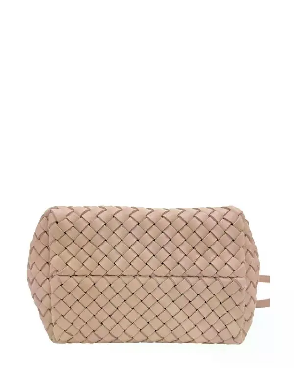 Bottega Veneta Mini Lambskin Intreccio Cabat Tote Satchel - Pink
